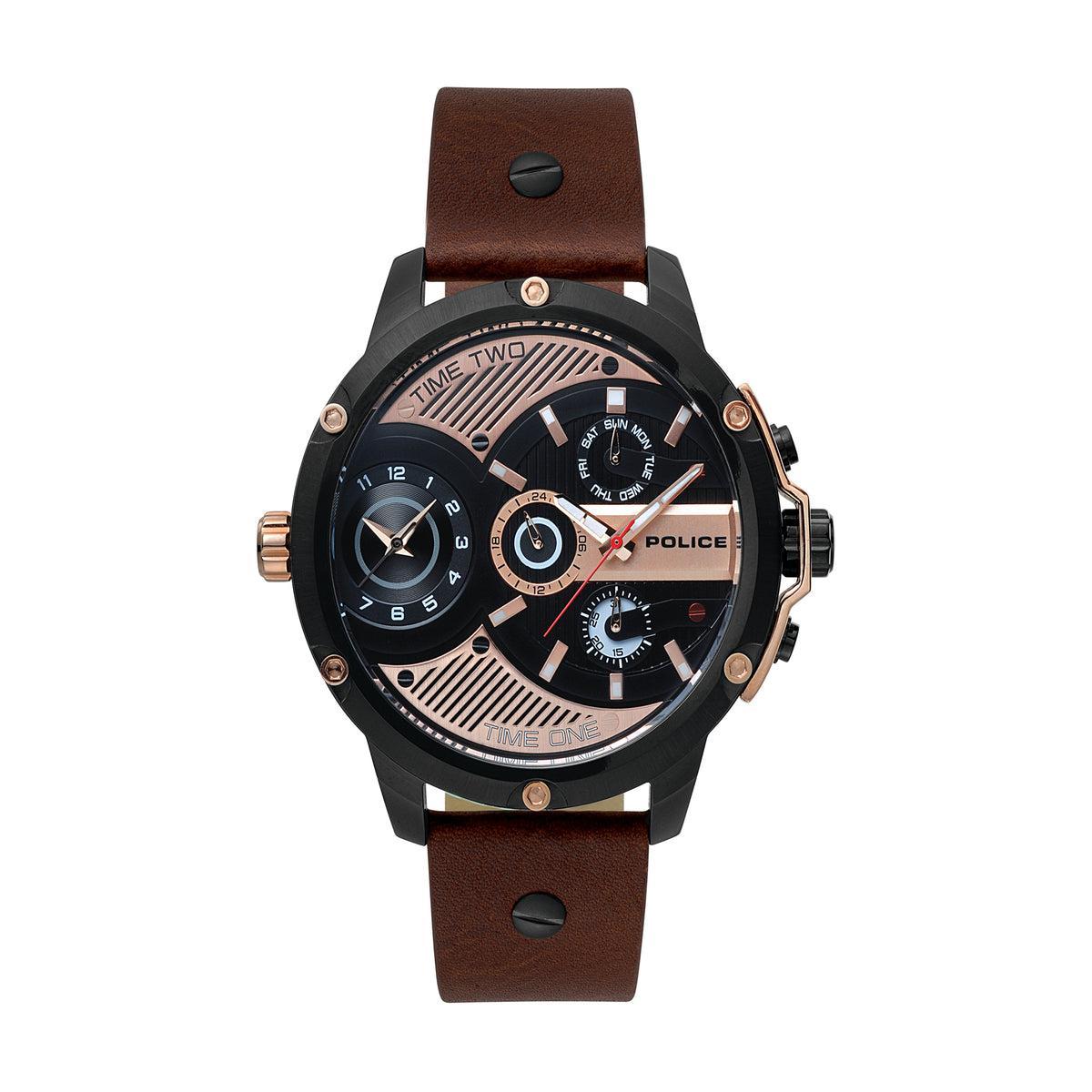 LEADER 52mm Watch - Black / Brown