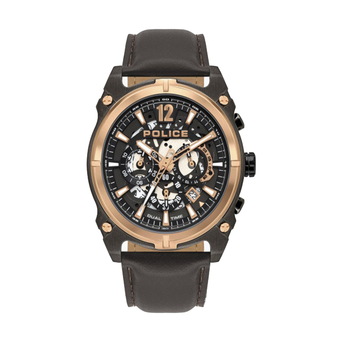 ANTRIM 46mm Watch - Gunmetal / Brown